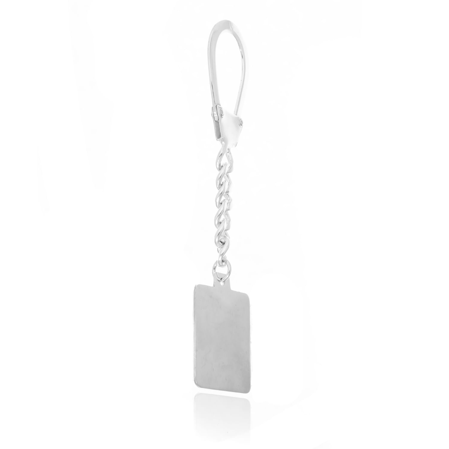Llavero De Plata 925 Rectangular Liso - Antuan Joyerias